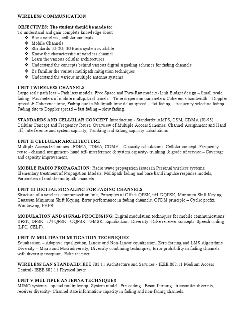 Wireless Communication | PDF | Cellular Network | Mimo