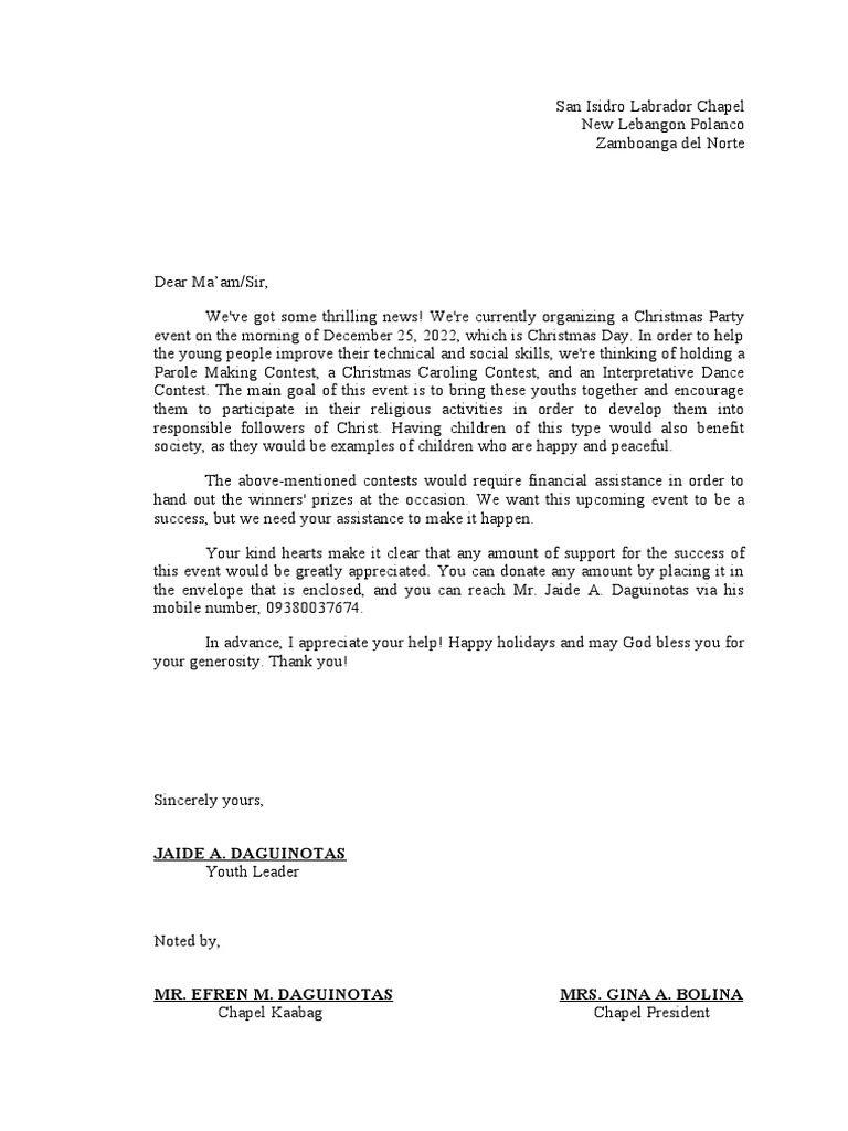 Solicitation Letter | PDF