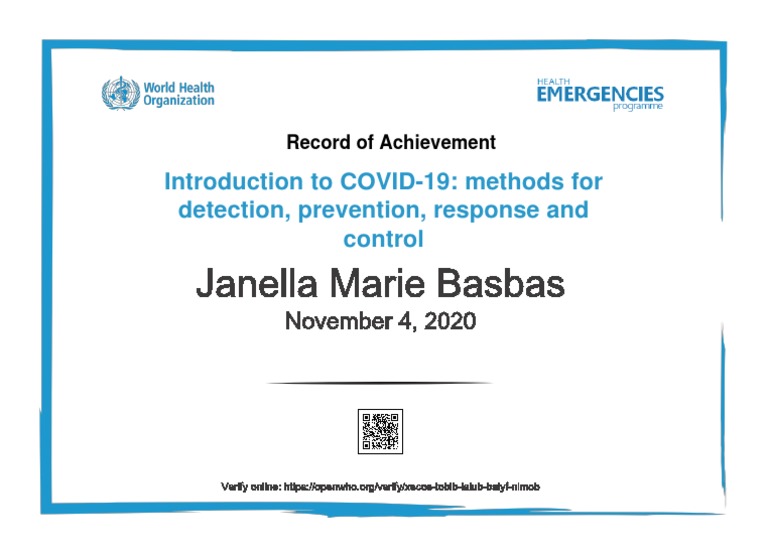 Introduction To Ncov - RecordOfAchievement | PDF