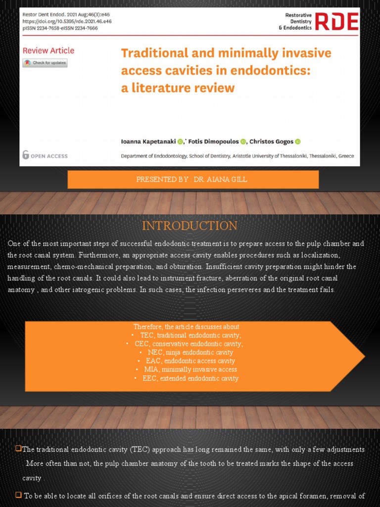 Endodontic Access Cavity Techniques Explained | PDF