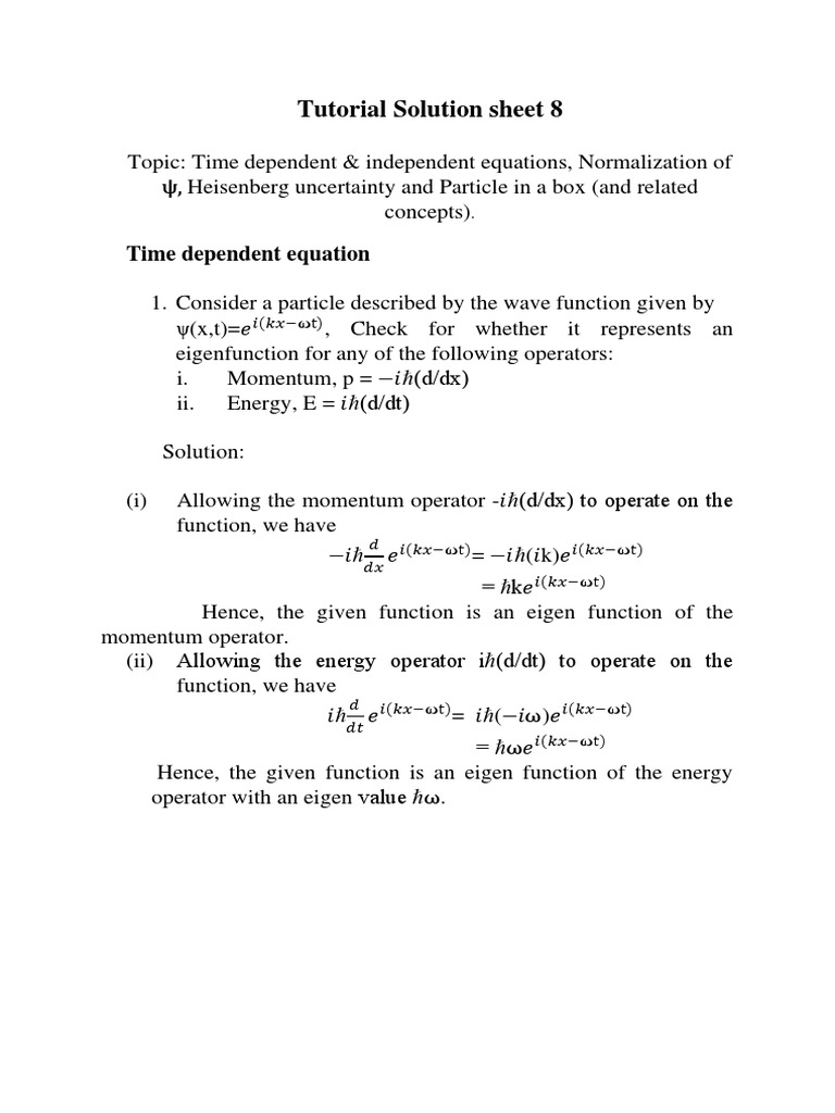 Tutorial 8 Sol | PDF