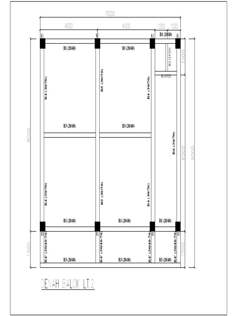 Denah Balok LT.2 | PDF