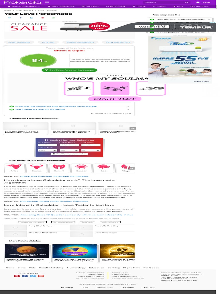 Love Calculator Love Meter To Calculate Love Pe PDF | PDF | Horoscope ...