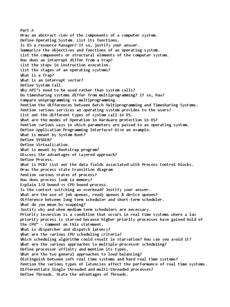 Operating System Components Functions And Services Pdf Scheduling Computing Process