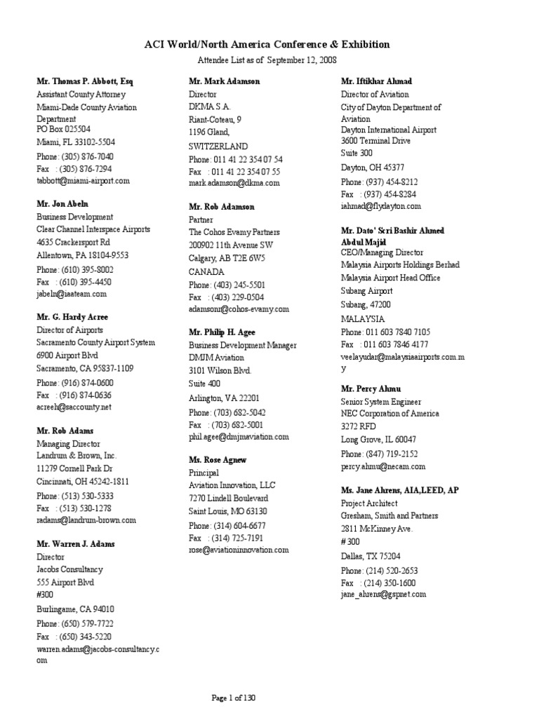 ACI World - North America Conference & Exhibition - Airports Council ...
