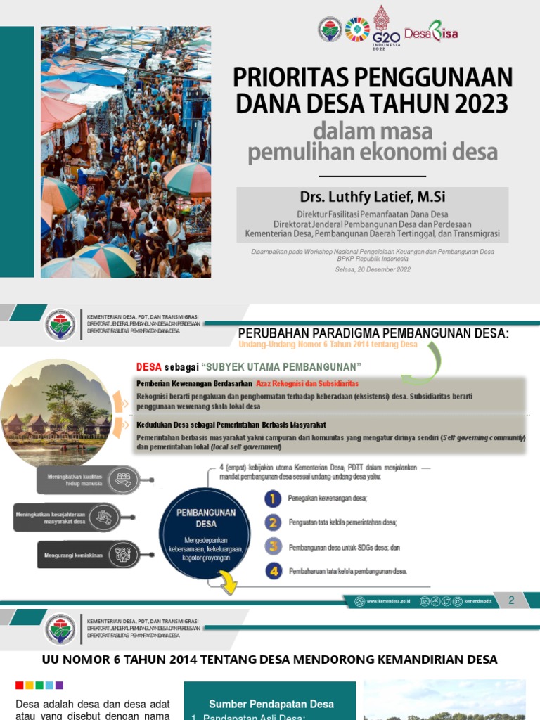 PPDD 2023 Untuk Pemulihan Ekonomi Di Desa | PDF
