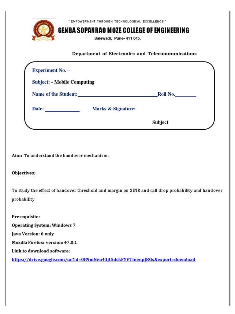 To Understand The Handover Mechanism | PDF | Experiment | Computing