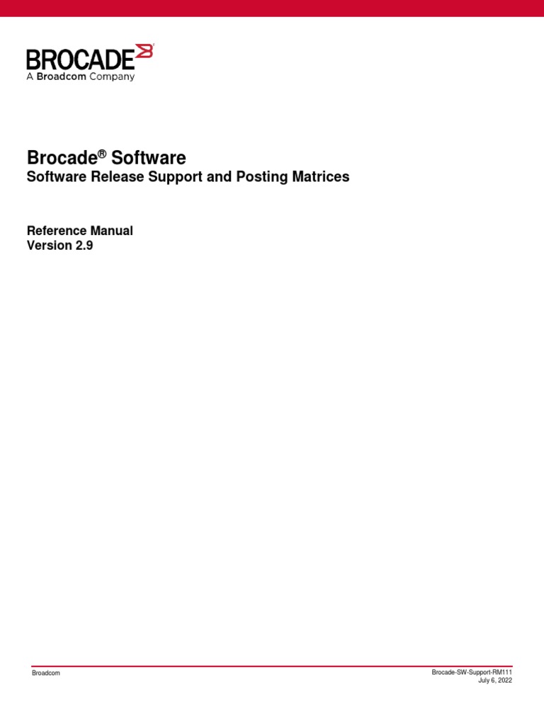 Brocade SW Support RM111 | PDF | Technology & Engineering