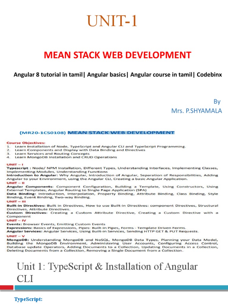 MEAN STACK - UNIT-1-Introduction | PDF | Ajax (Programming) | Angular Js