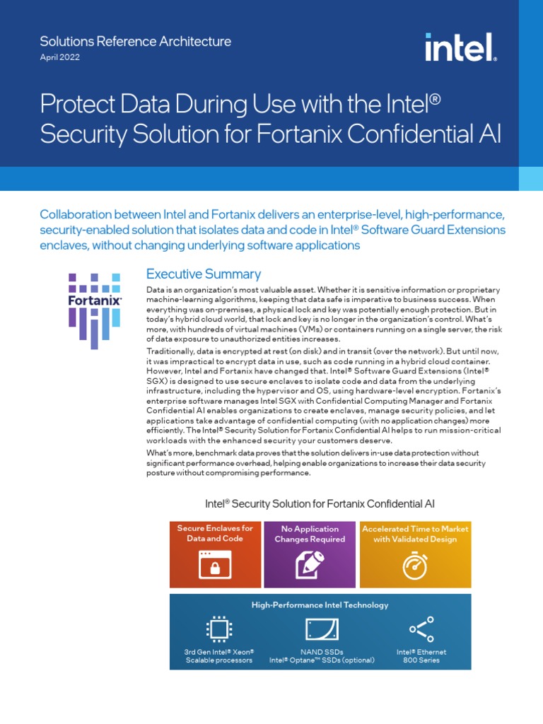 sec004-intel-security-solution-for-fortanix-confidential-ai | PDF | Cloud Computing | Artificial ...