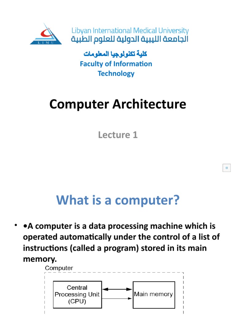 Computer Architecture Lec1 | PDF | Central Processing Unit | Computer Data Storage