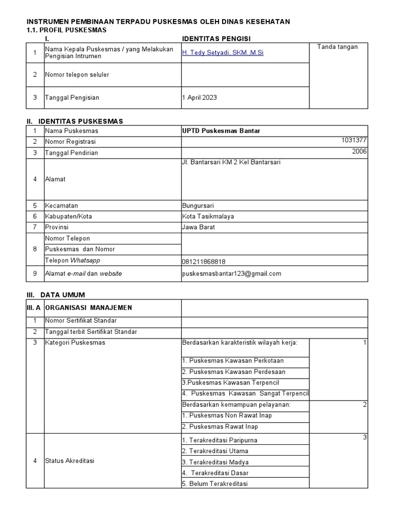 Self Assesment TPCB 2023 | PDF