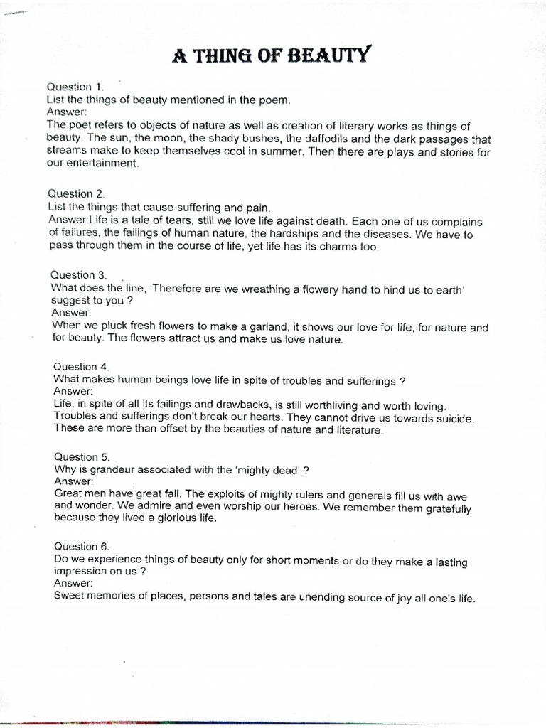 A Thing of Beauty PDF | PDF