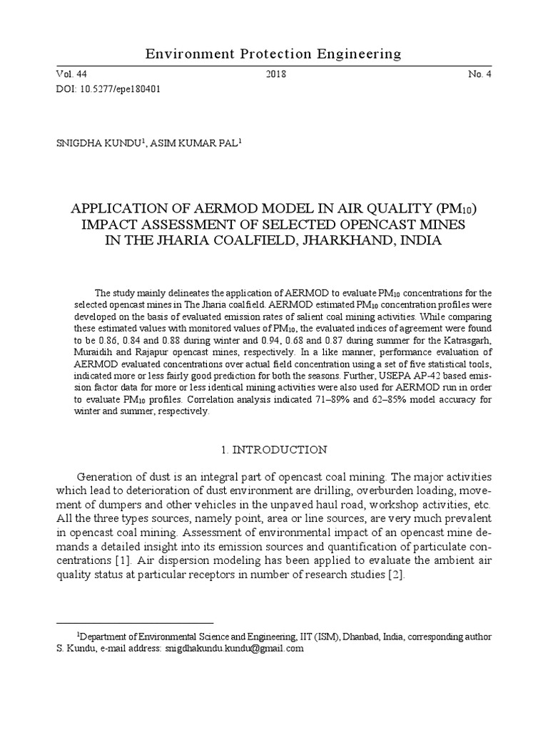 Application of AERMOD Model in Air | PDF | Air Pollution | Particulates