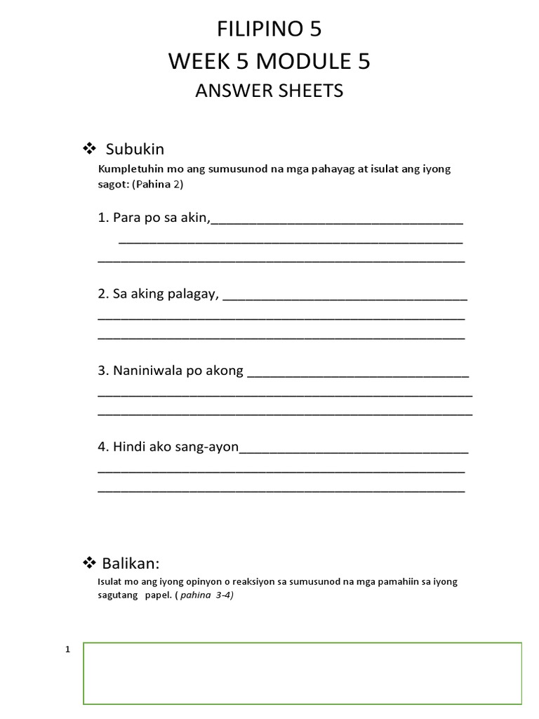 filipino-5-week-5 | PDF