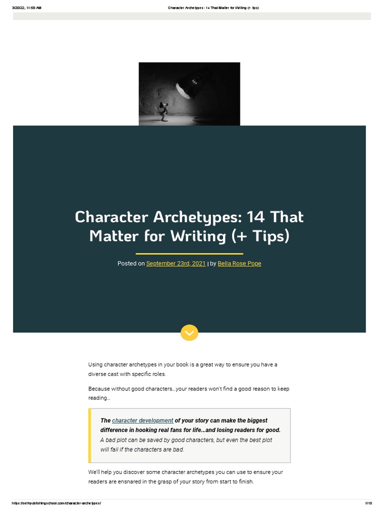 Character Archetypes - 14 That Matter For Writing (+ Tips) | PDF
