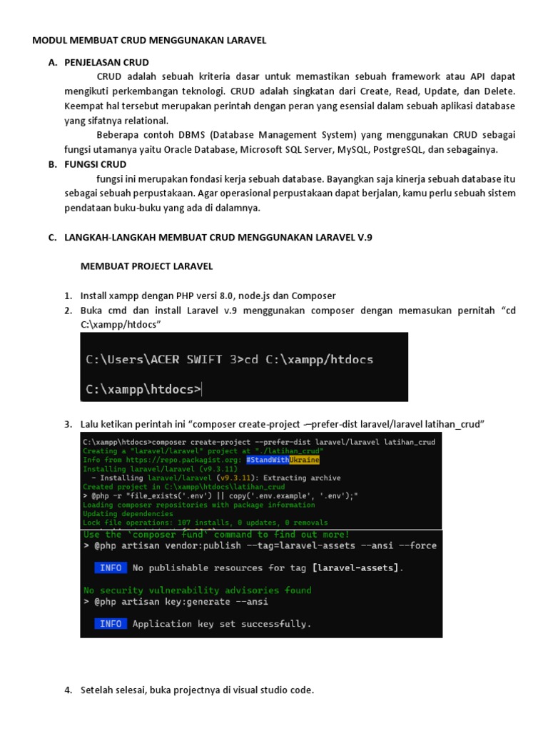 Modul Membuat Crud Menggunakan Laravel | PDF