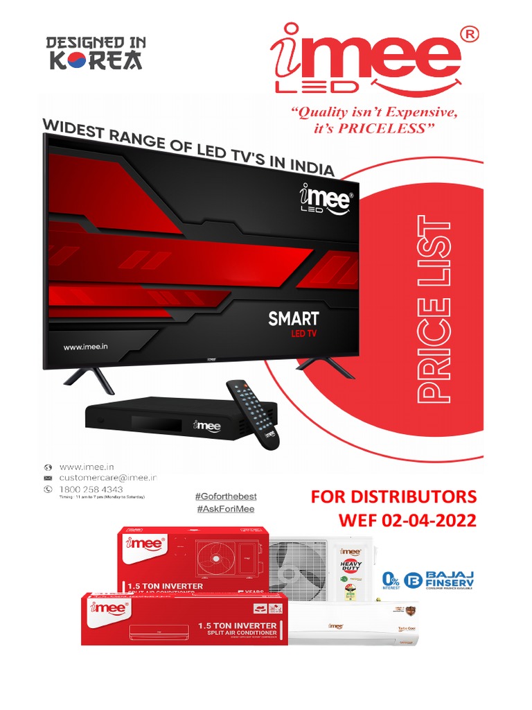 Distributor Price List for LED TVs | PDF | Consumer Electronics ...