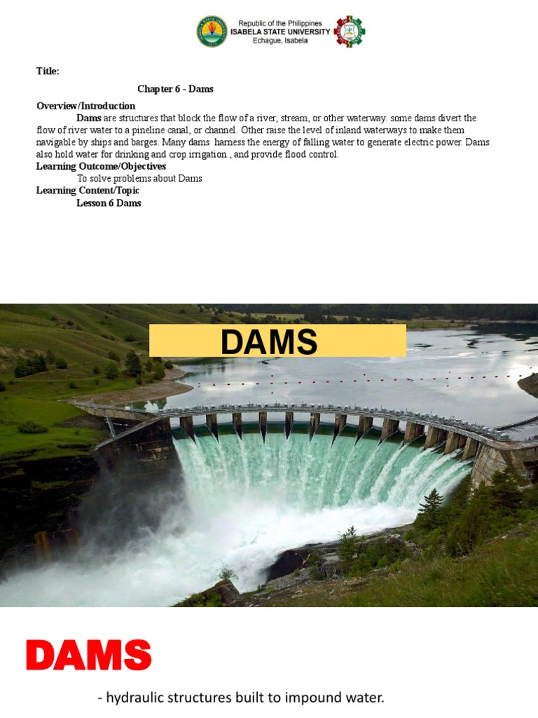 Lesson 6 - Dams | PDF | Dam | River