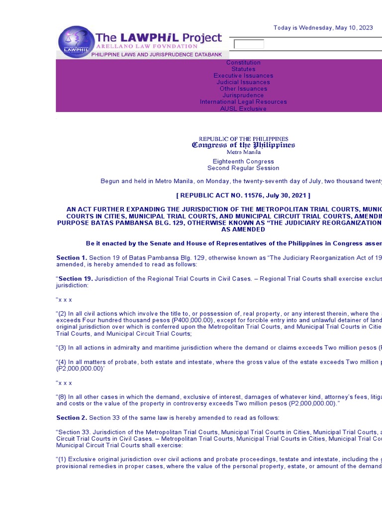 Ra 11576 | PDF | Governance | Constitutional Law