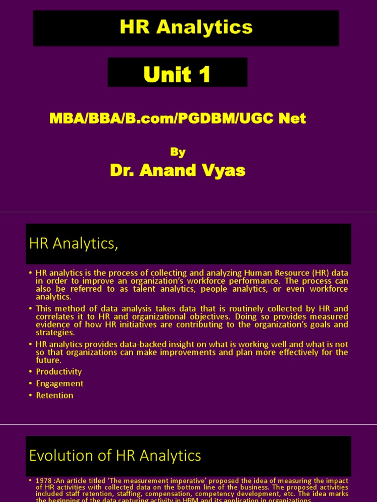 Unit 1 HR Analytics 2023 | PDF | Human Resources | Analytics