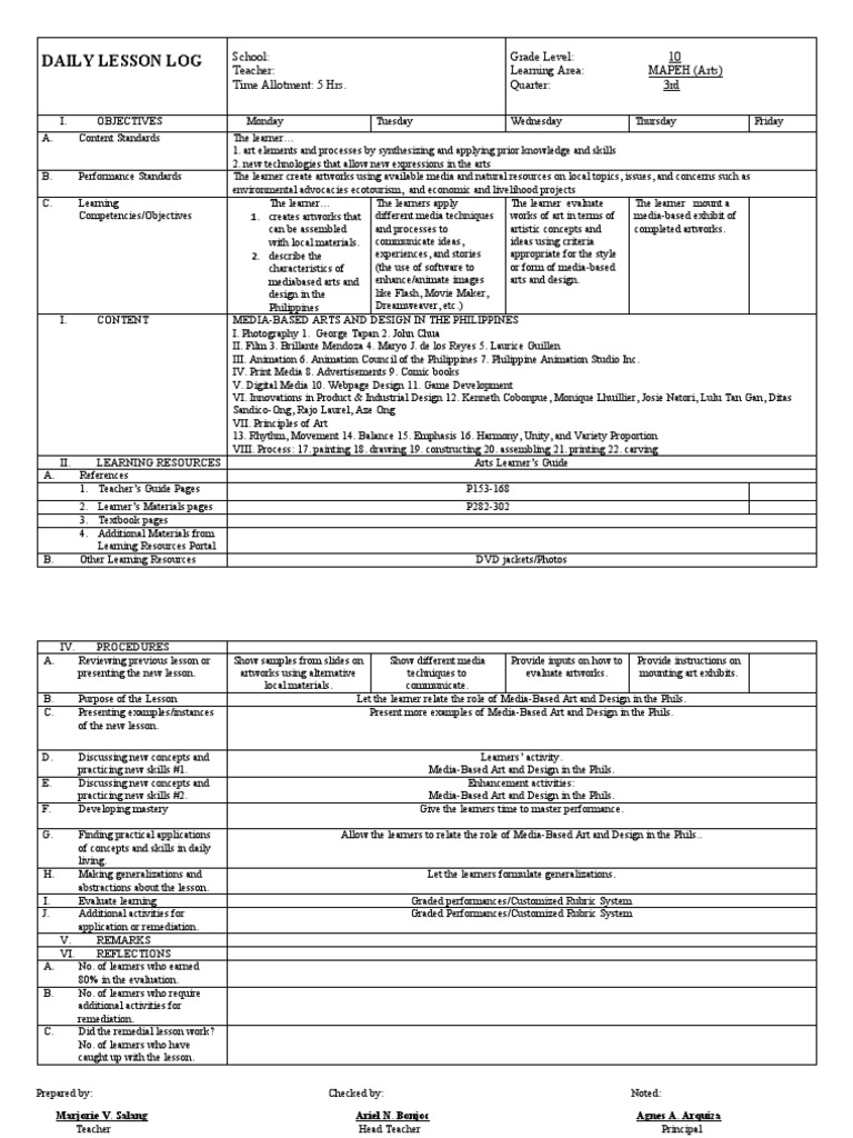 Mapeh 10 Arts 3rd Grading | PDF | Learning | Cognitive Science