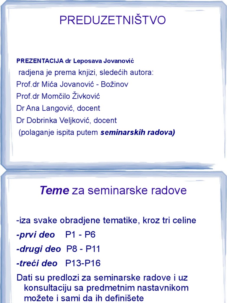 Preduzetnistvo | PDF