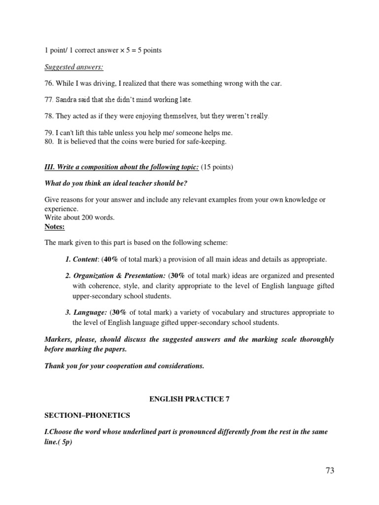 Test 7 | PDF | English Language | Linguistics