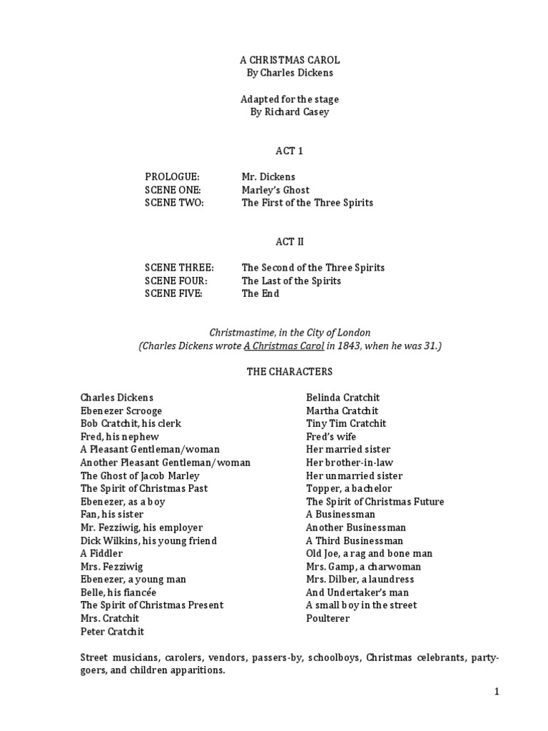 A Christmas Carol Script PDF | PDF | A Christmas Carol | Ebenezer Scrooge