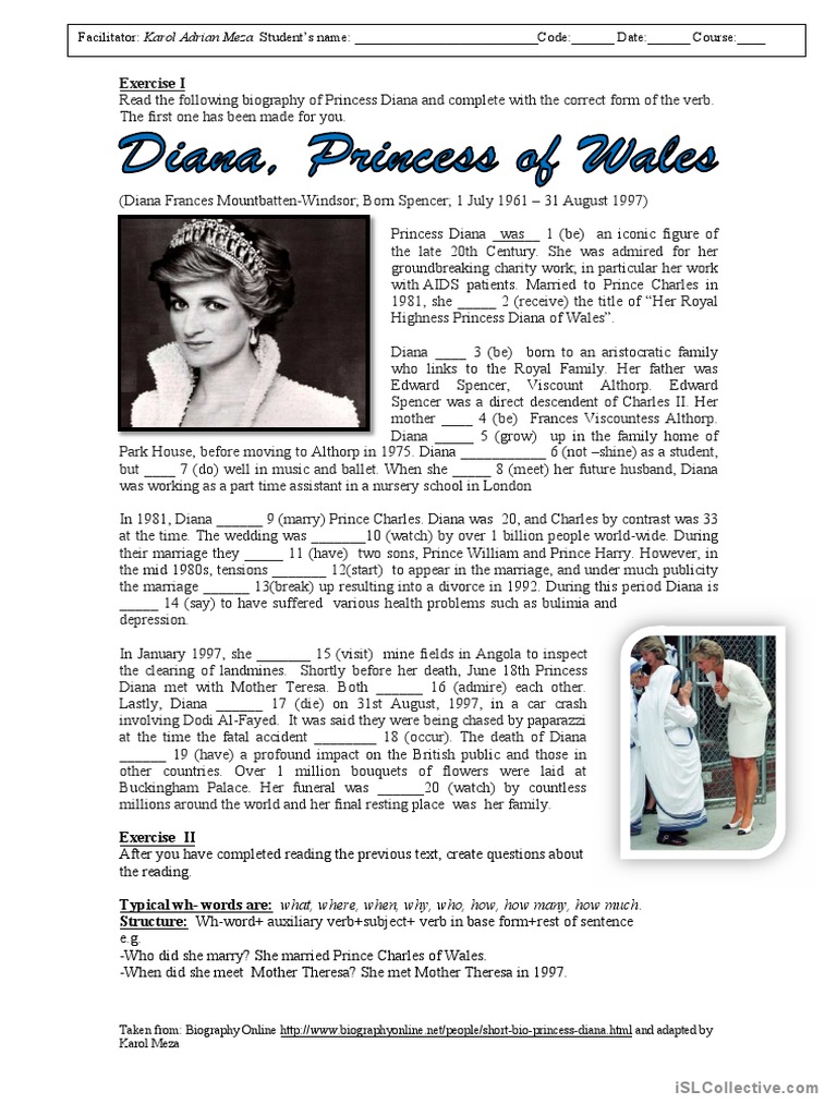 Princess Diana Biography | PDF