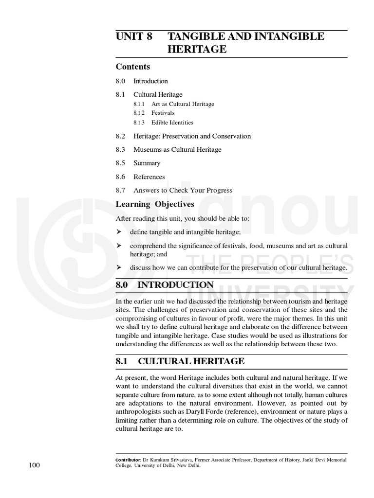 Tangible and Intangible Heritage (1) | PDF | Cultural Heritage | Museum