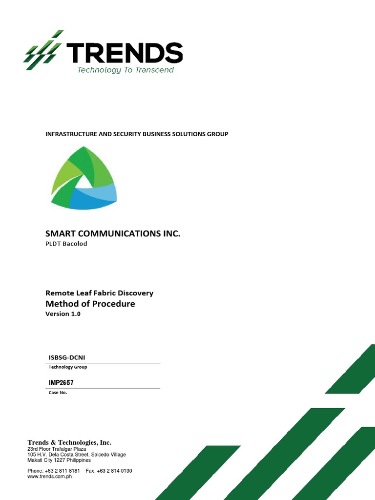 ACI Remote Leaf Fabric Discovery v1.0 PDF | PDF | Internet Protocols ...