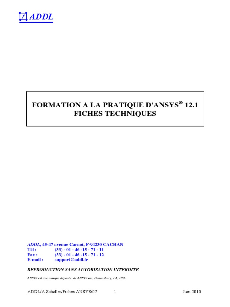 Formation Pratique ANSYS 12.1 | PDF | Flexion (matériau) | Flambage