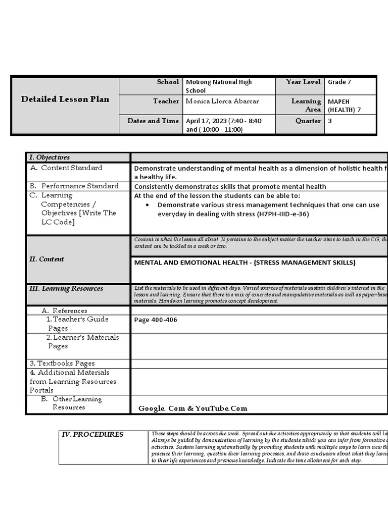 Stress Management Skills | PDF