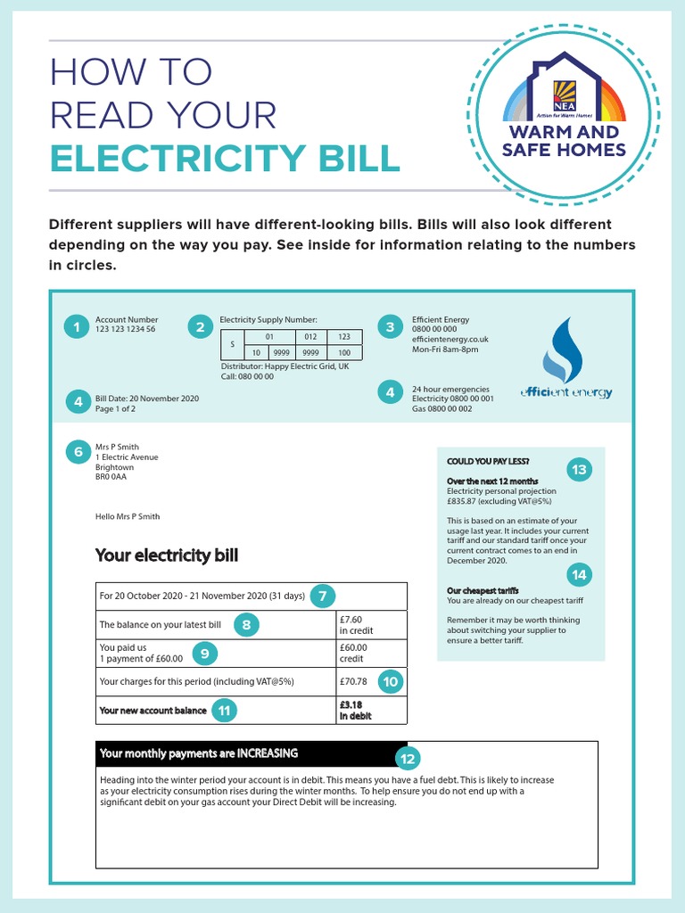 How To Read Your Electricity Bill | PDF | Credit Card | Debit Card