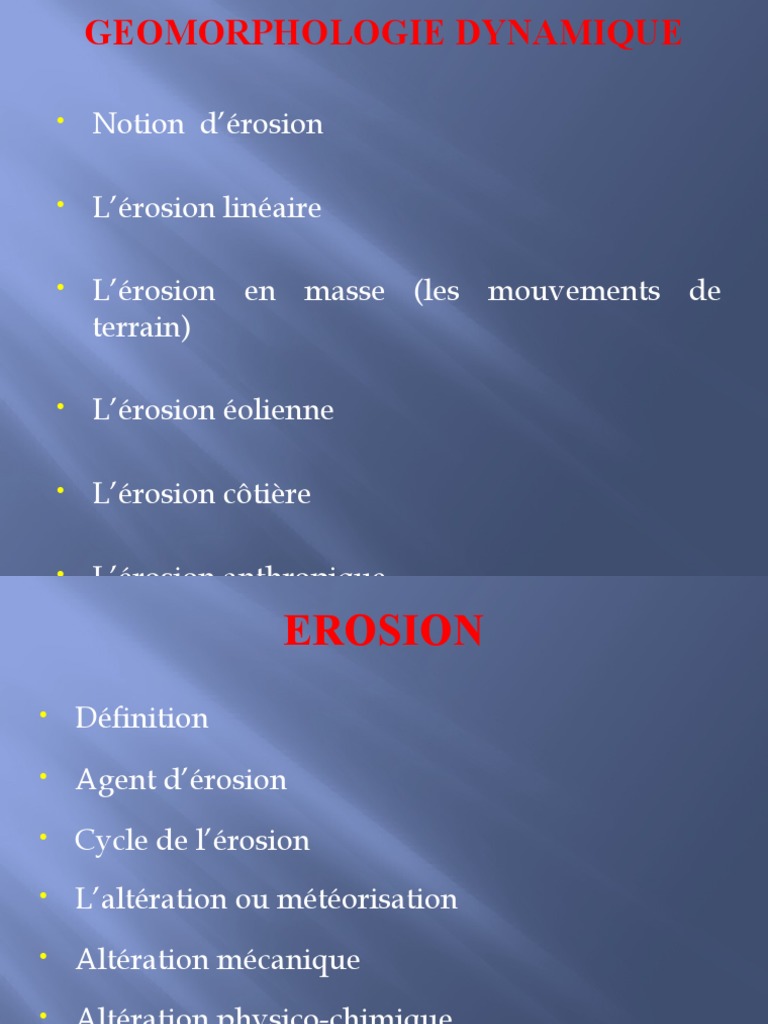 Géomorphologie-résumé-02 | PDF | Météorisation (géologie) | Érosion