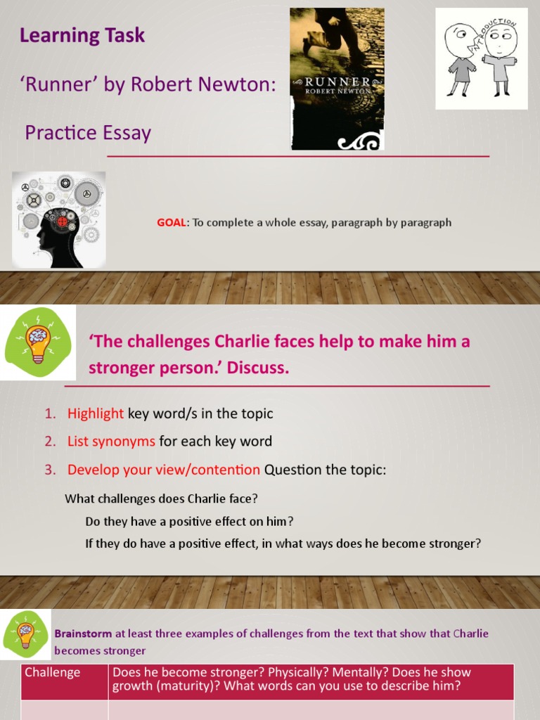 Runner - Learning Task - TEEL Practice Essay | PDF | Essays | Paragraph