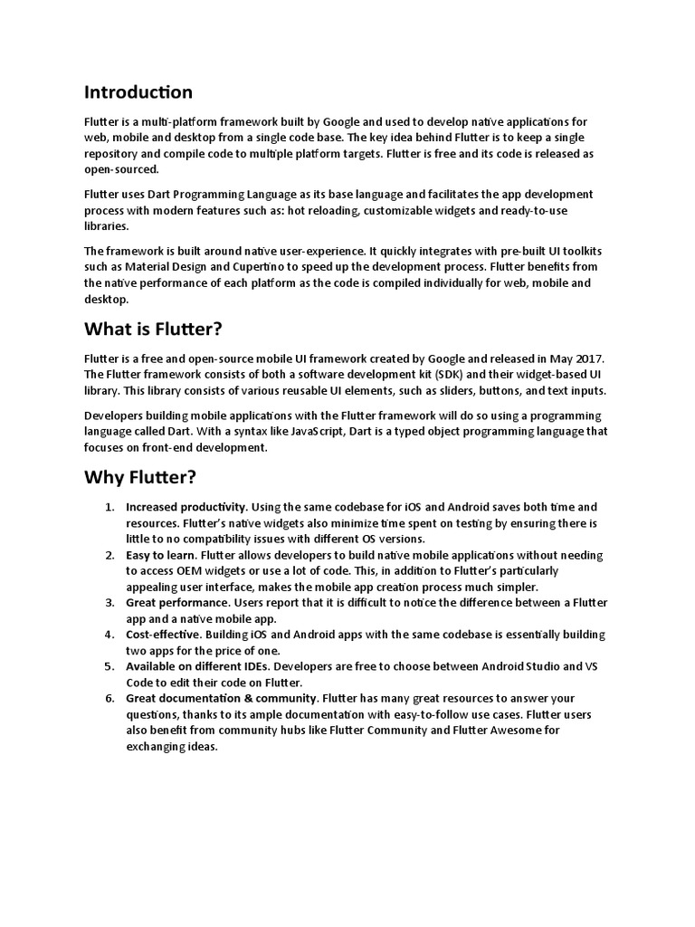 Flutter Course Pdf Systems Engineering System Software 