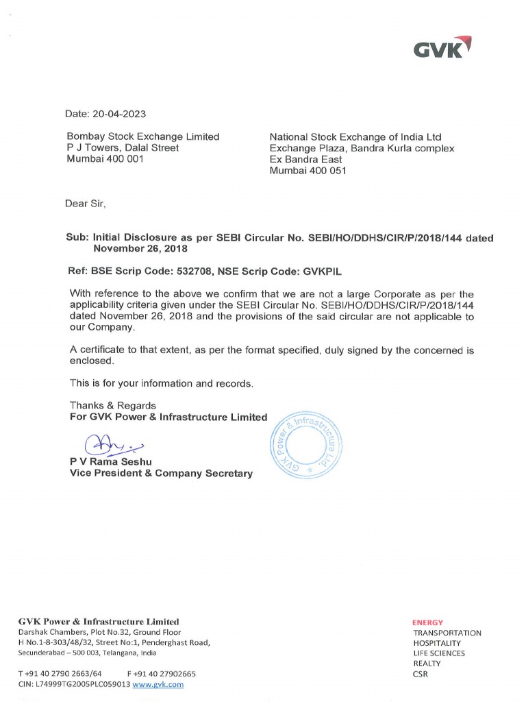 Ex East: As Sebi NSE Scrip Gvkpil | PDF | Companies | Market (Economics)