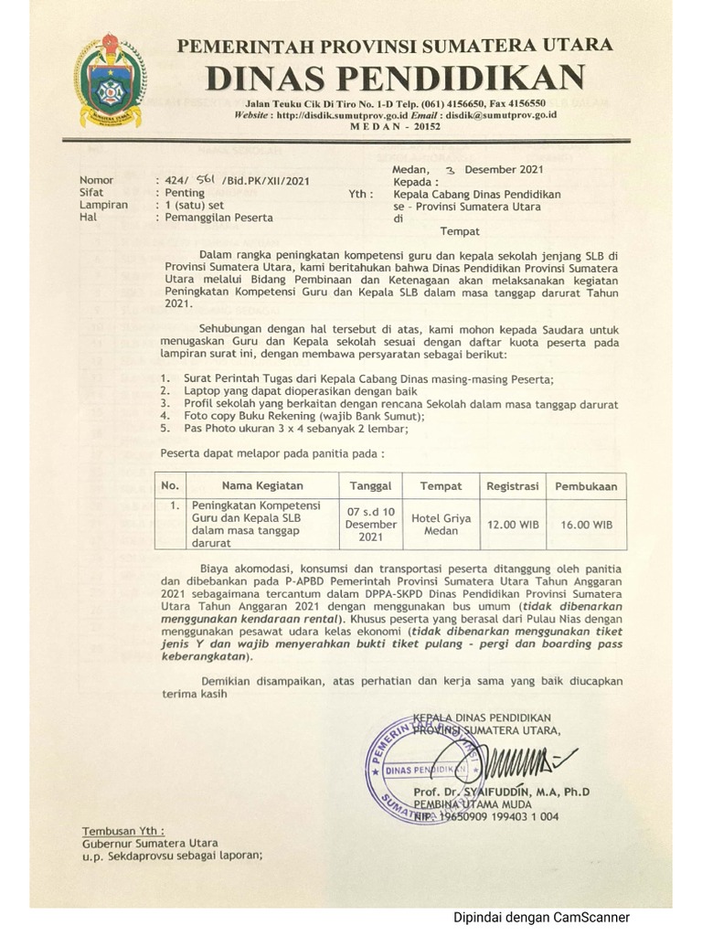 Pemanggilan Guru Dan Kepala SLB | PDF