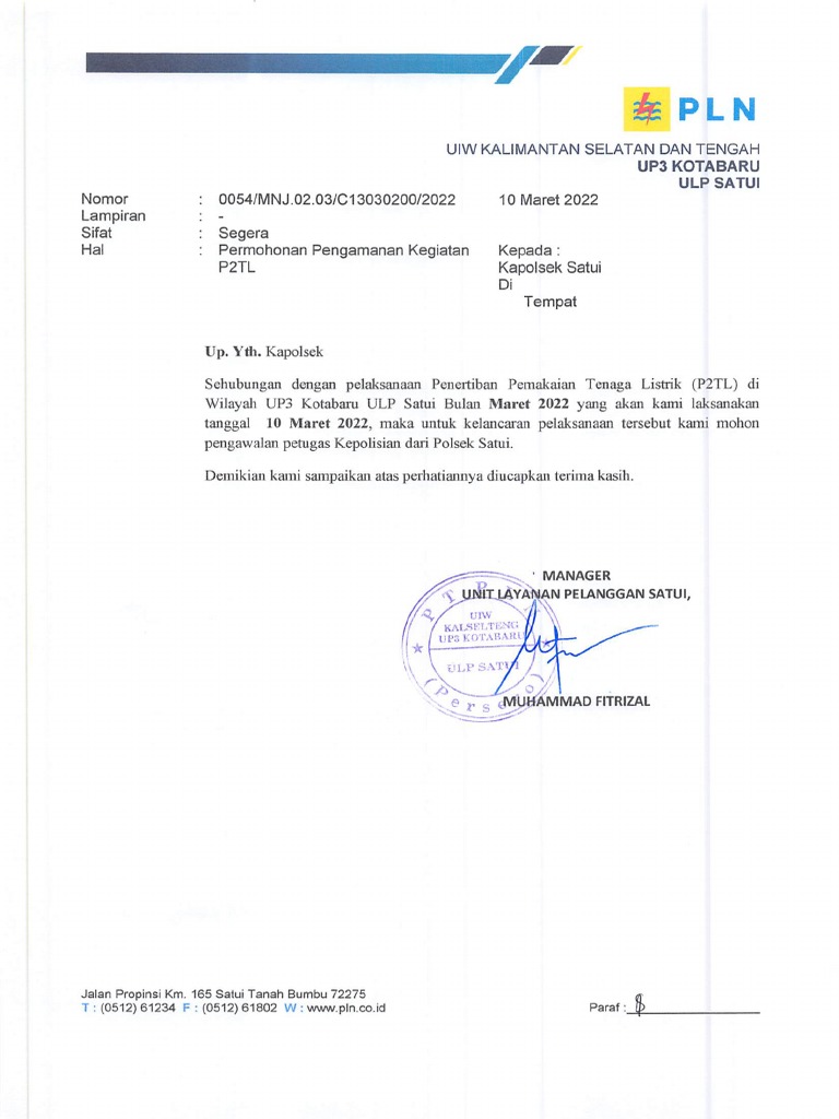 Surat Polsek Satui | PDF