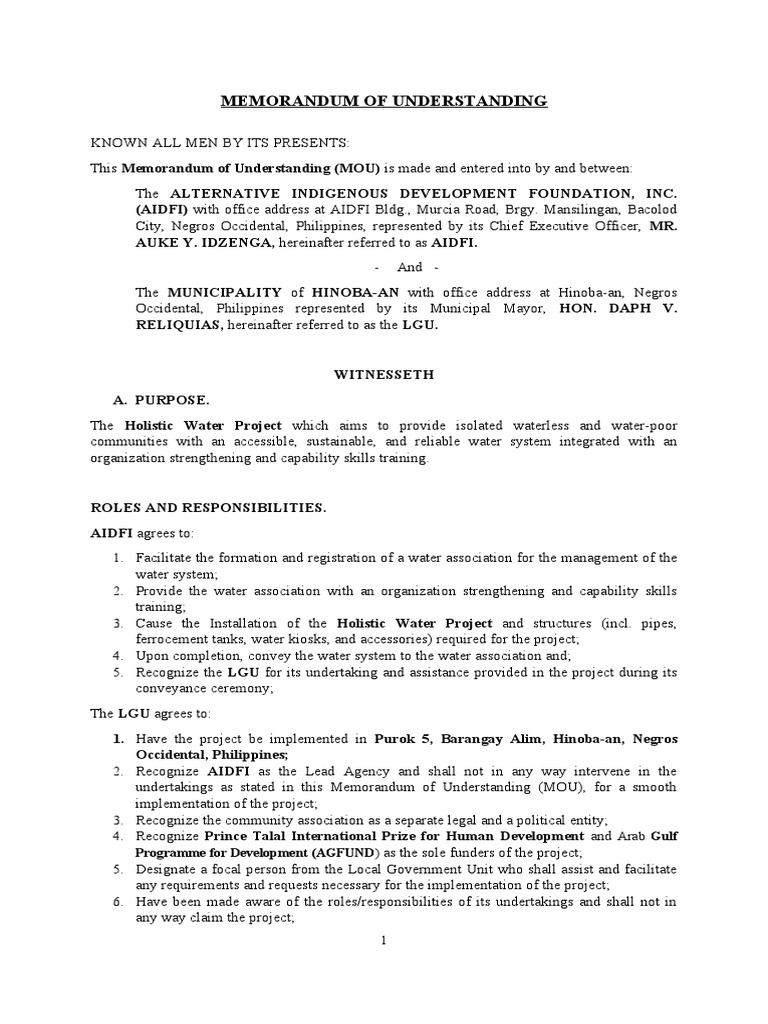 Hinoba-An MOU-LGU-2023 | PDF