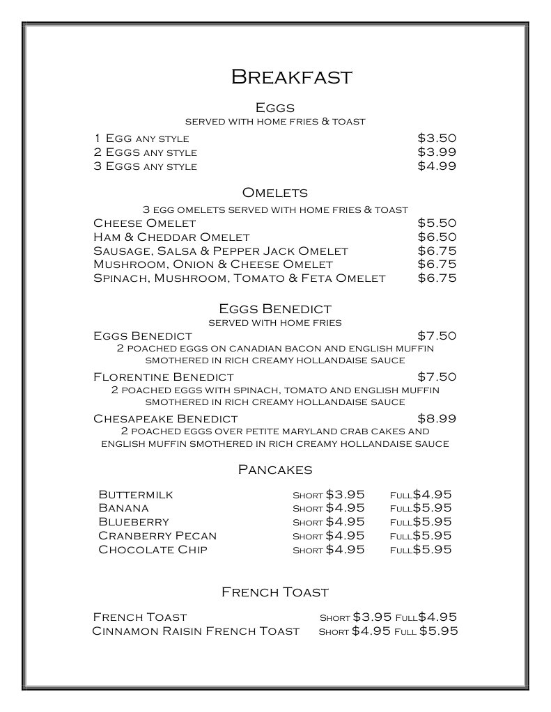 RBC Breakfast Menu Winter Website | PDF | Business