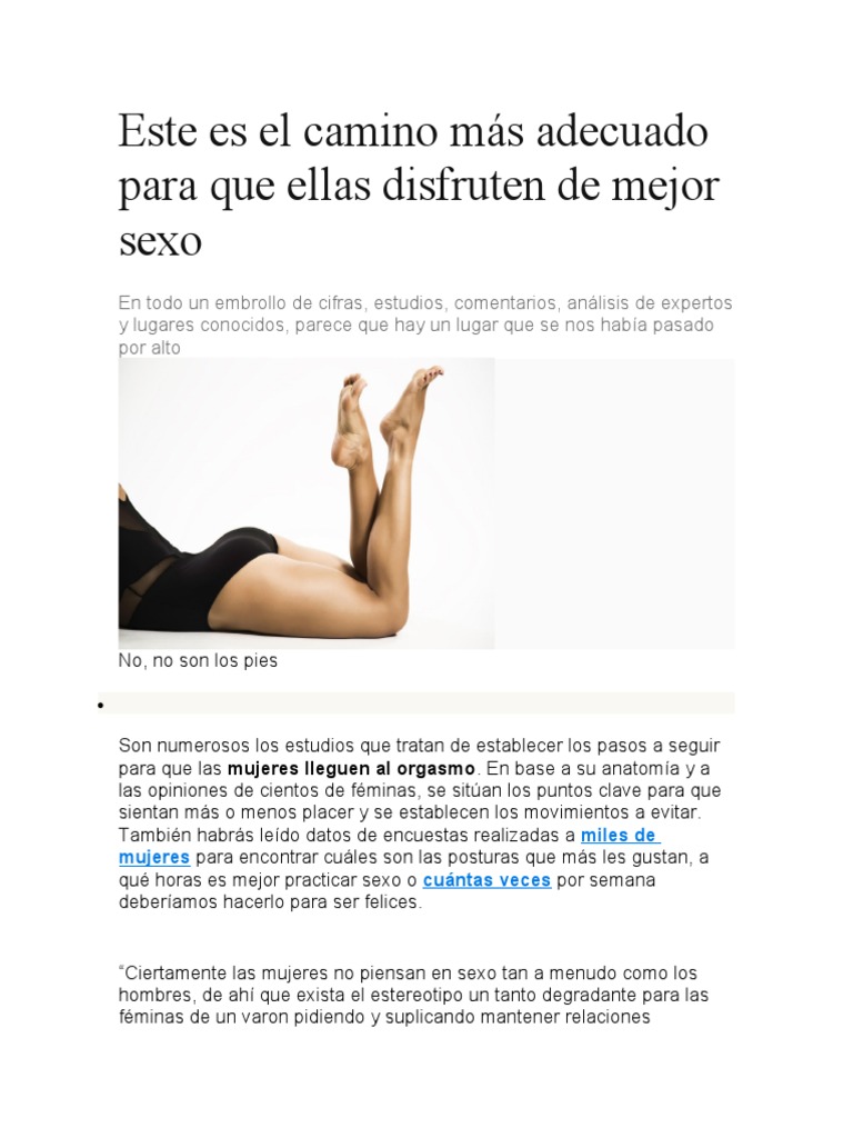 Este Es El Camino Más Adecuado para Que Ellas Disfruten de Mejor Sexo | PDF | Sexo anal ...