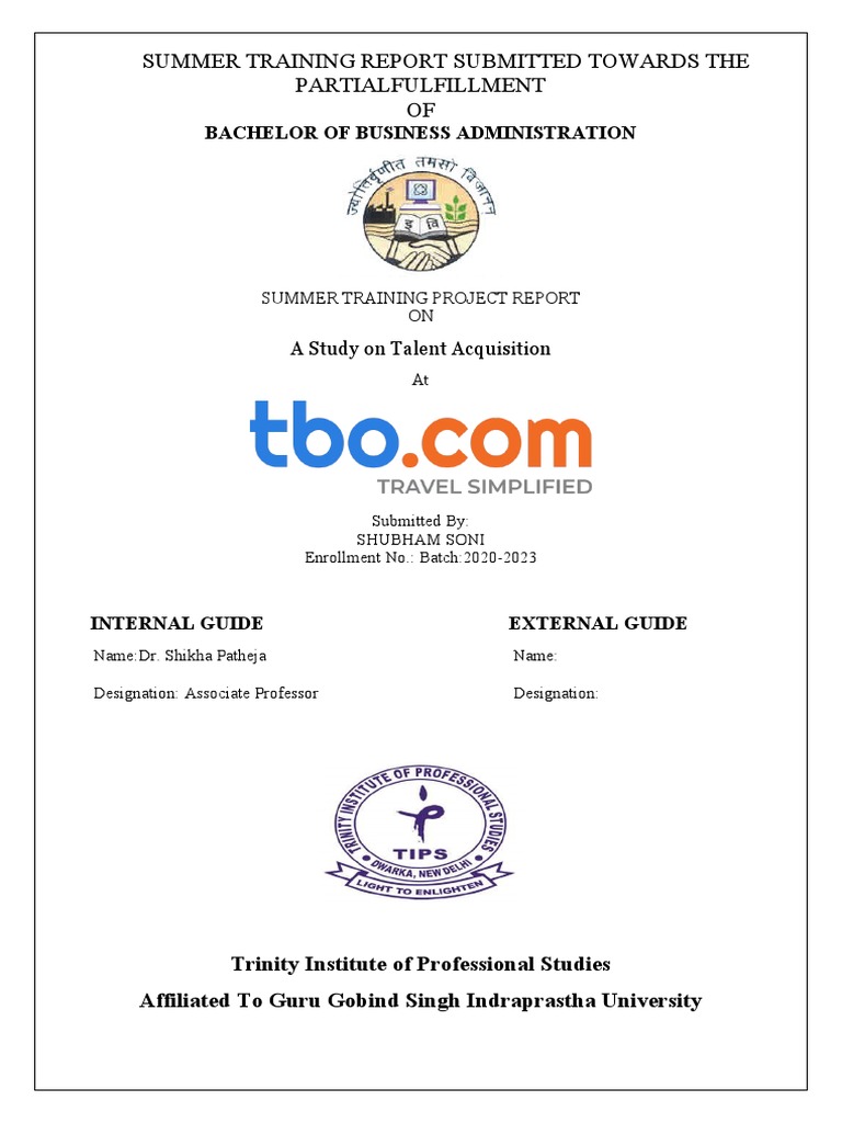 Summer Training Report On Talent Acquisition | PDF | Recruitment ...