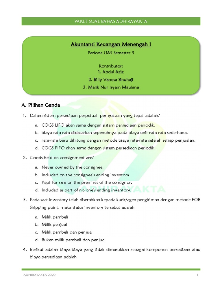 PSB UAS AKM I-1 | PDF