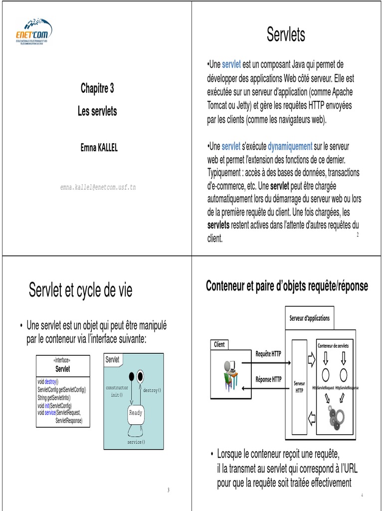 Chapitre 2 JEE Servlet PDF | PDF | Internet | Internet et Web