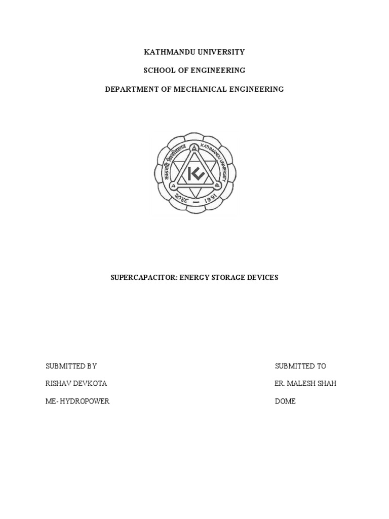 Energy Storage Devices | PDF | Capacitor | Wind Power