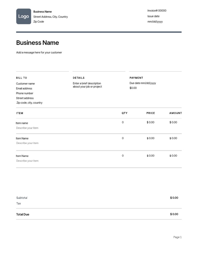 En Us Invoice Template 576474 | PDF