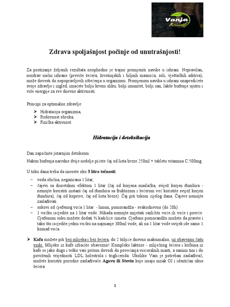 Plan ishrane za mršavljenje 50+ | PDF